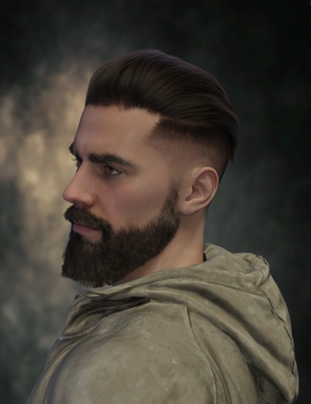 dForce Johny Fade Hair and Beard For Genesis 9 | Daz 3D