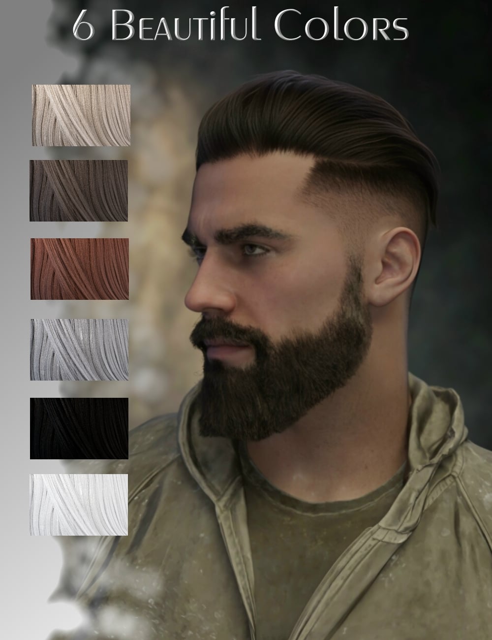 dForce Johny Fade Hair and Beard For Genesis 9 | Daz 3D
