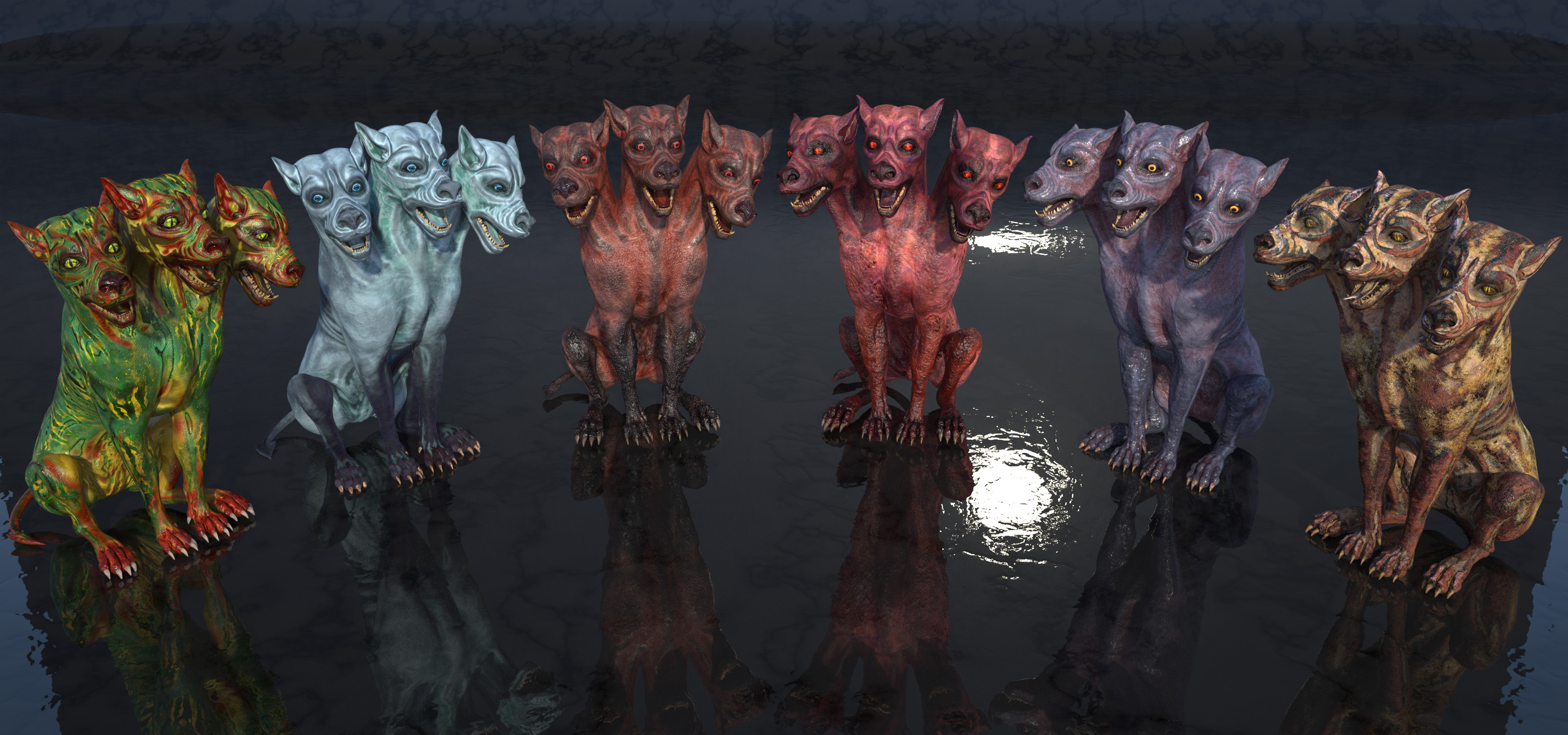 Demon Skins for Cerberus HD | Daz 3D