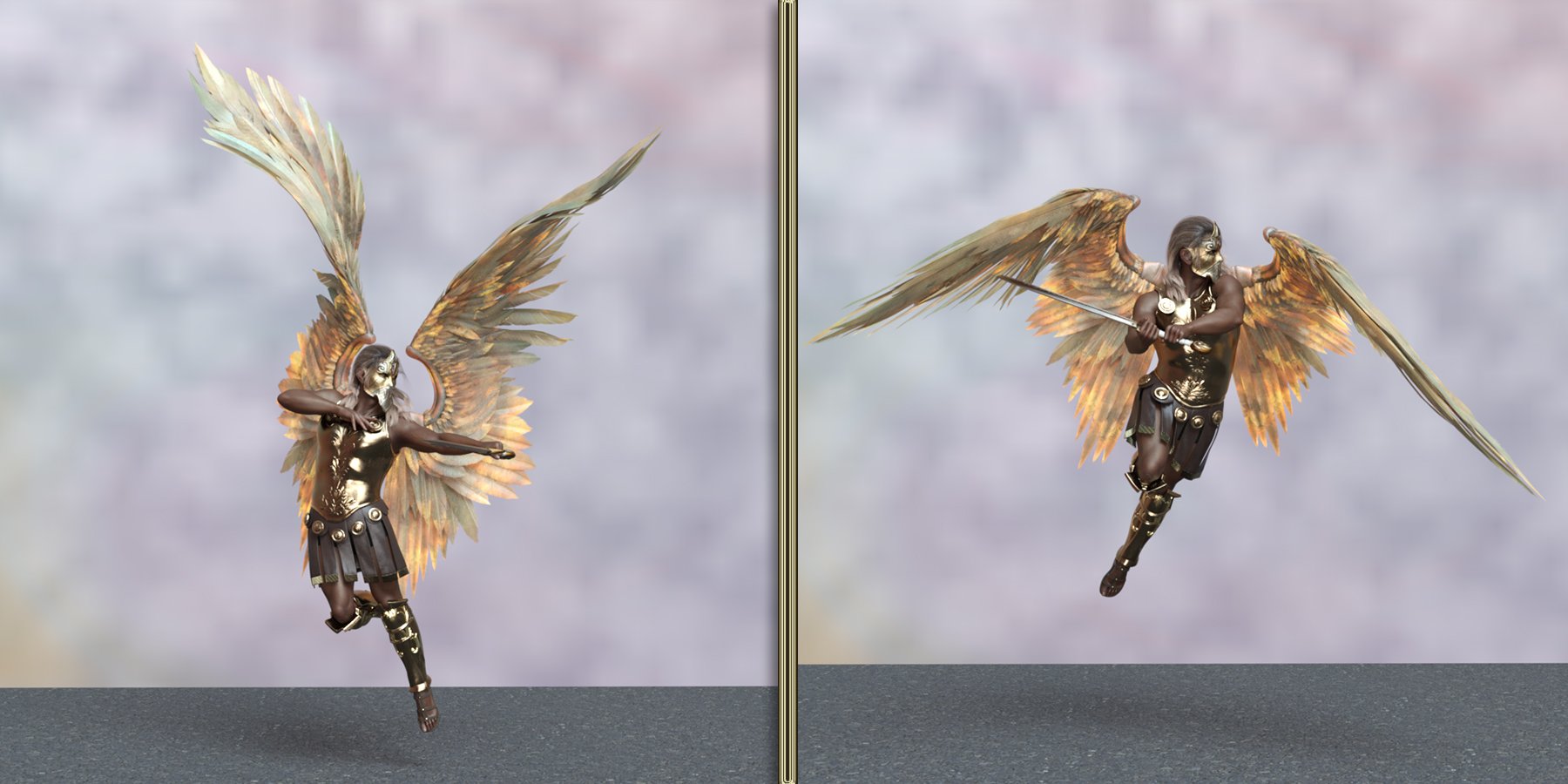 Angelic Army Hierarchical Poses for Vega and Morning Star Wings | Daz 3D