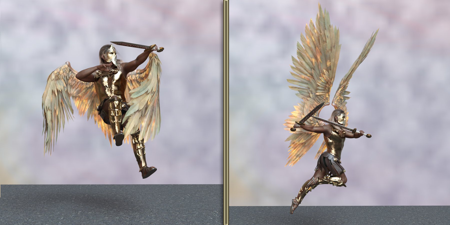 Angelic Army Hierarchical Poses for Vega and Morning Star Wings | Daz 3D