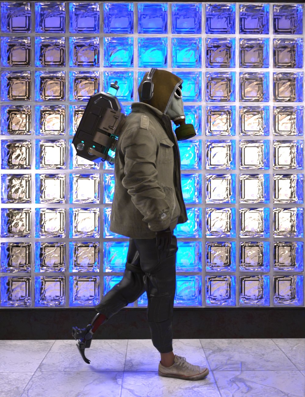 HT Glass Bricks Corridor Berlin | Daz 3D