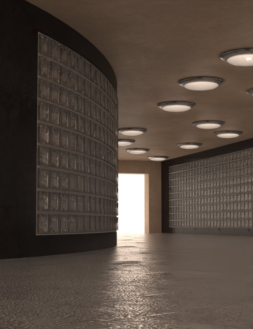 HT Glass Bricks Corridor Berlin | Daz 3D