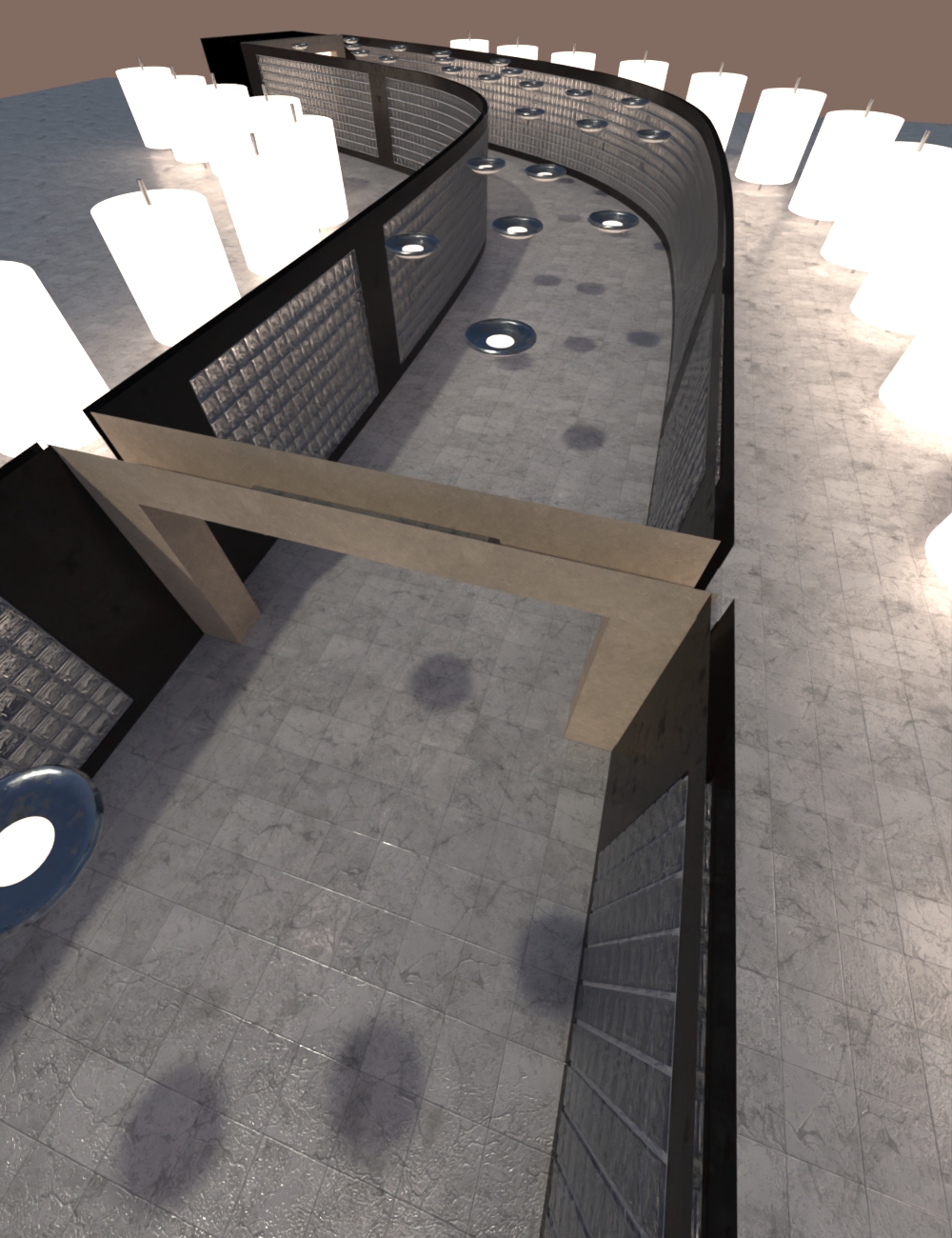 HT Glass Bricks Corridor Berlin | Daz 3D