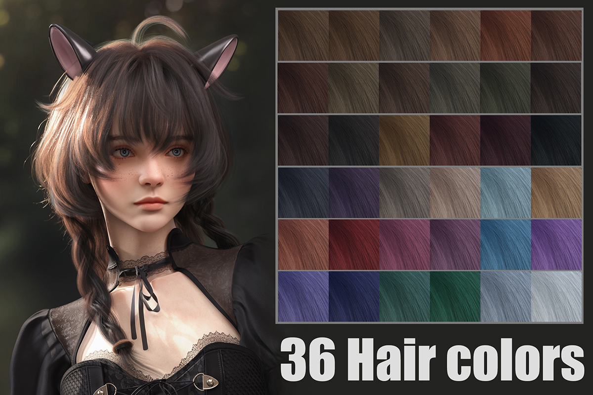 MB Fancie Hair and MB Fancie for Genesis 9 Feminine | Daz 3D