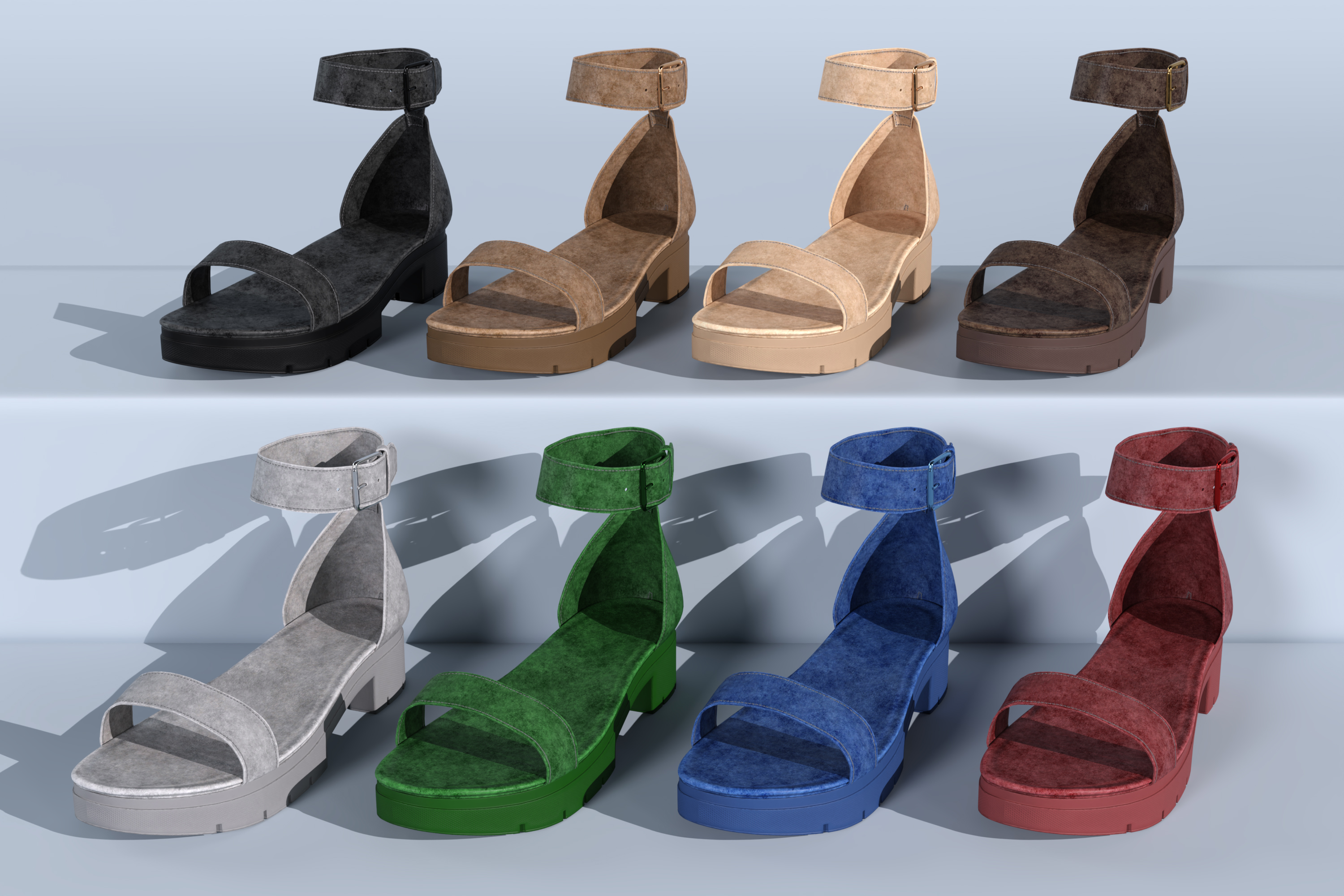 Textras for CW Tia Platform Sandals | Daz 3D