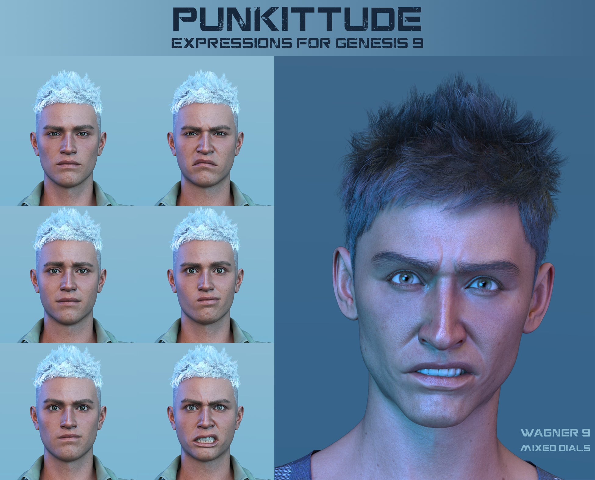PTF Punkittude Expressions for Genesis 9 | Daz 3D