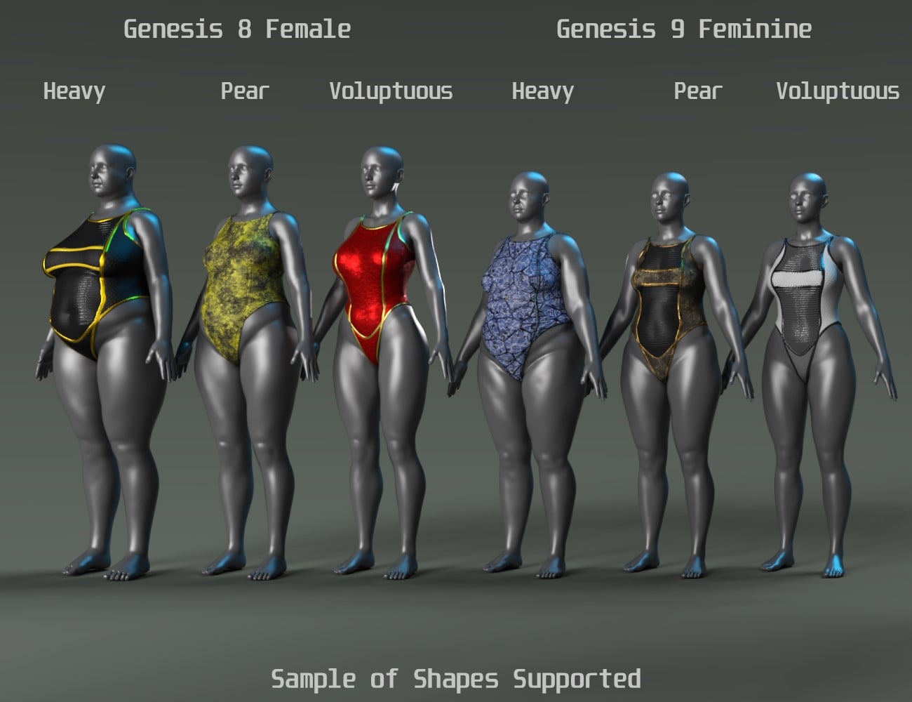dForce Synth Swimsuit for Genesis 9 and 8 Female | Daz 3D