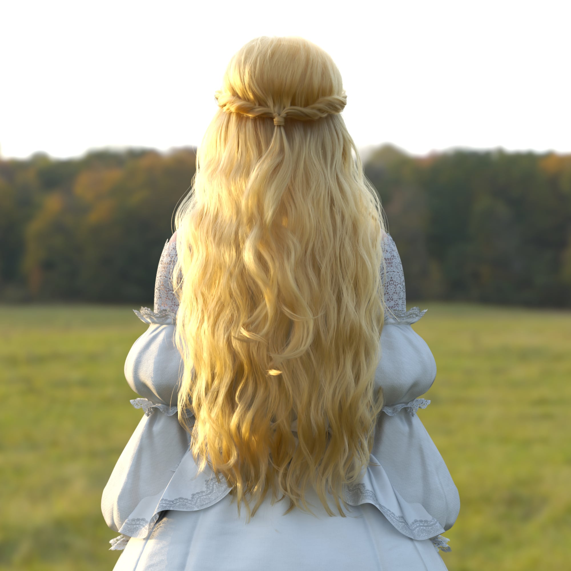 dForce Princess Series Elven Half Updo Hair | Daz 3D