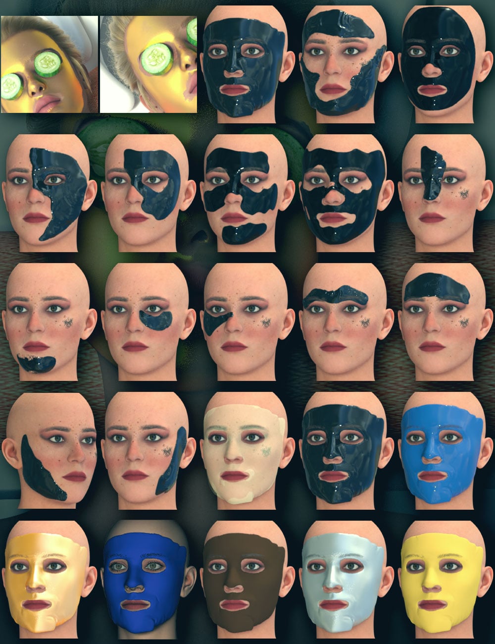 GNBD Facial Masks Props for Genesis 9 Base | Daz 3D