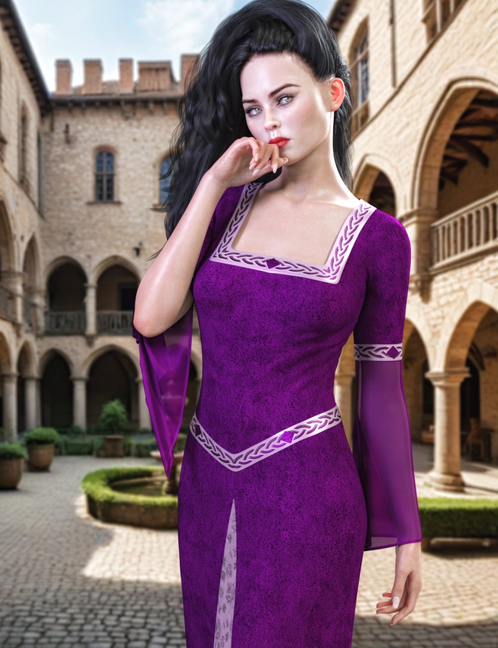 JMR dForce Arianne Medieval Dress for Genesis 9 and 8 Female | Daz 3D