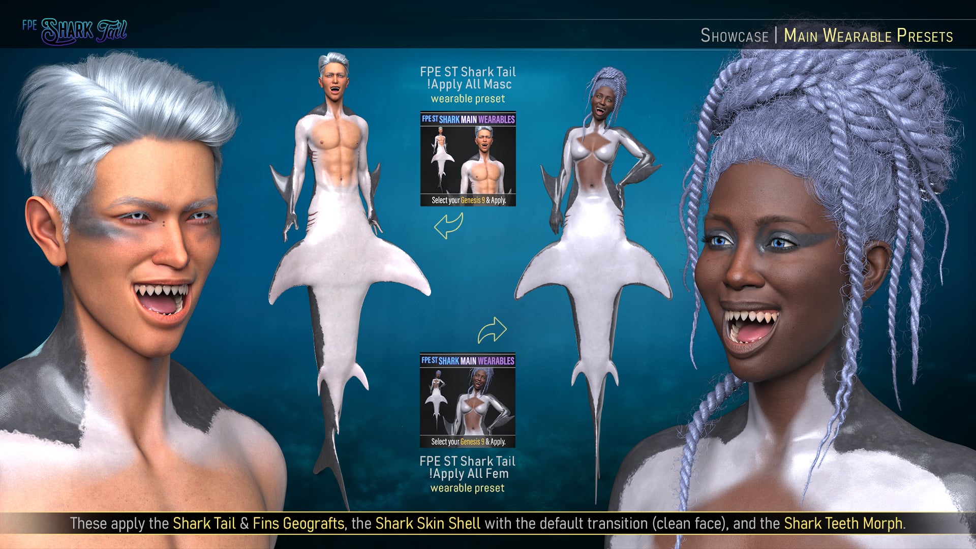 FPE Shark Tail for Genesis 9 | Daz 3D