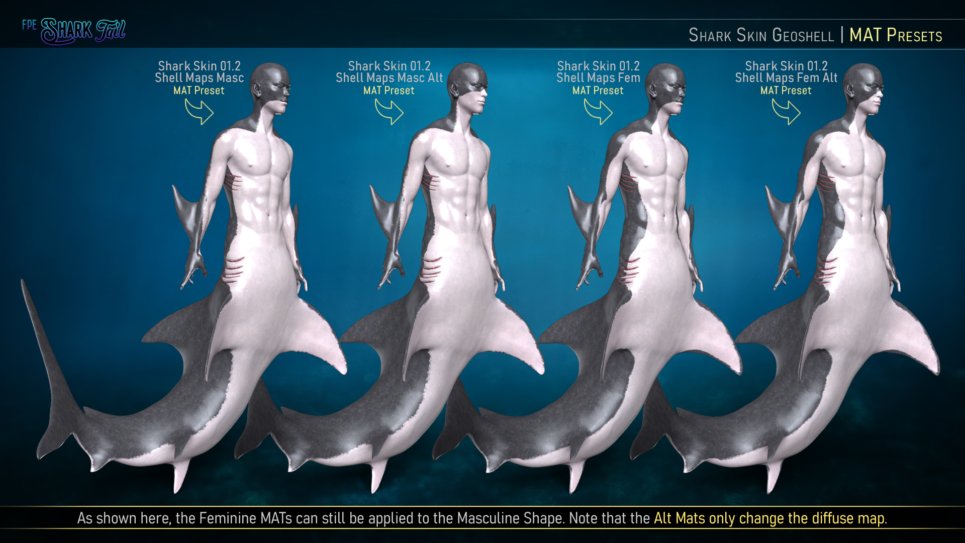 FPE Shark Tail for Genesis 9 | Daz 3D