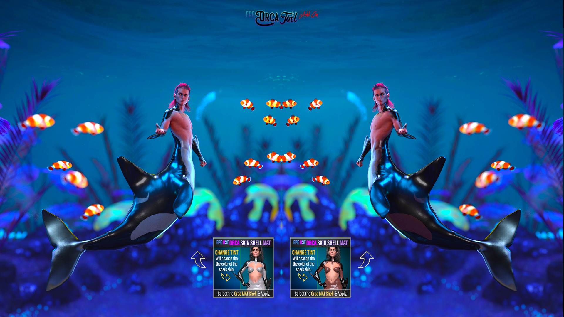 FPE Orca Tail AddOn for FPE Shark Tail for Genesis 9 | Daz 3D