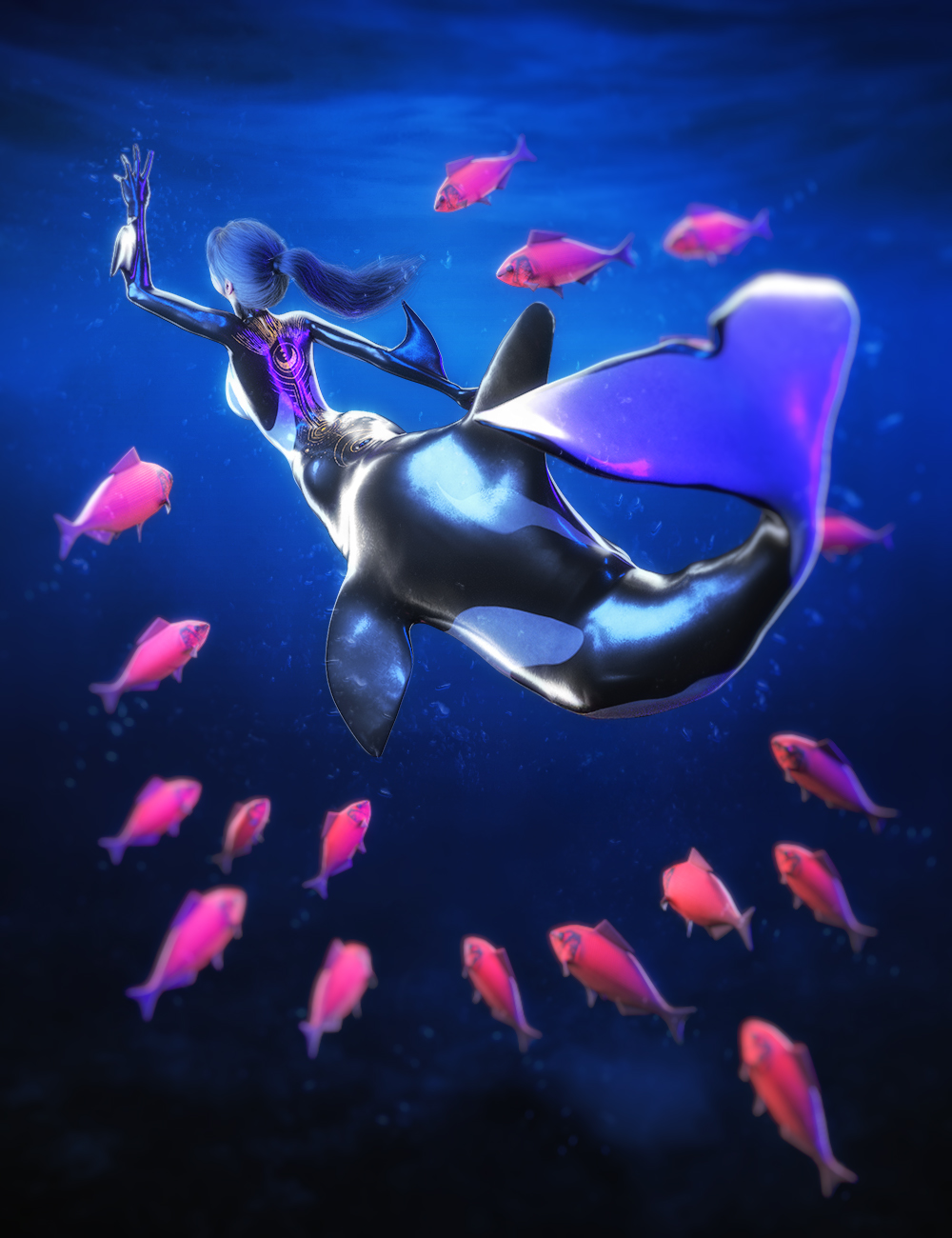 FPE Orca Tail AddOn for FPE Shark Tail for Genesis 9 | Daz 3D