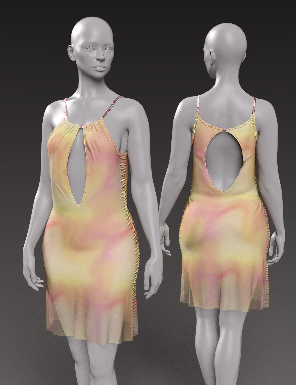 VERSUS - dForce Satin Bar Mini Slip Texture Add-On | Daz 3D