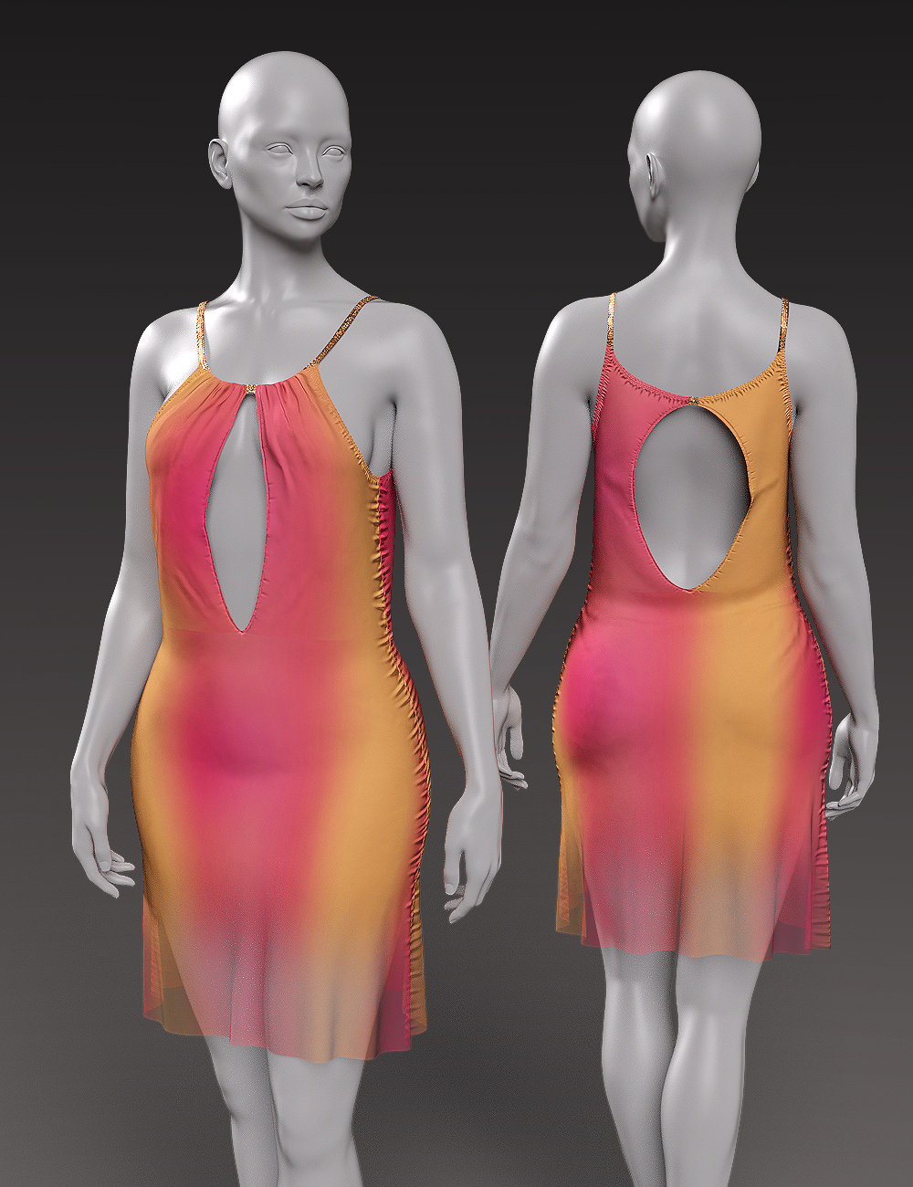 VERSUS - dForce Satin Bar Mini Slip Texture Add-On | Daz 3D