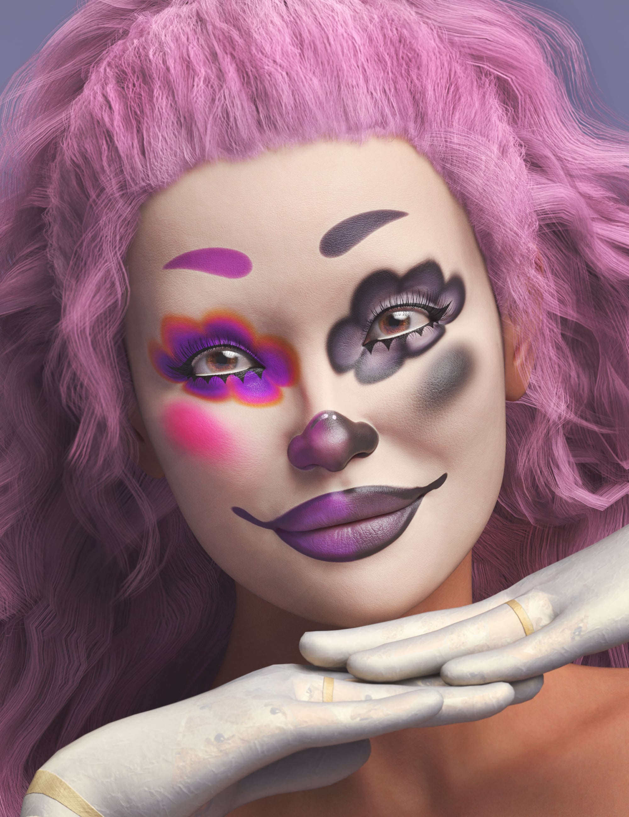 Carnival Chaos LIE Makeup For Genesis 9 & Poses For Genesis 9 | Daz 3D