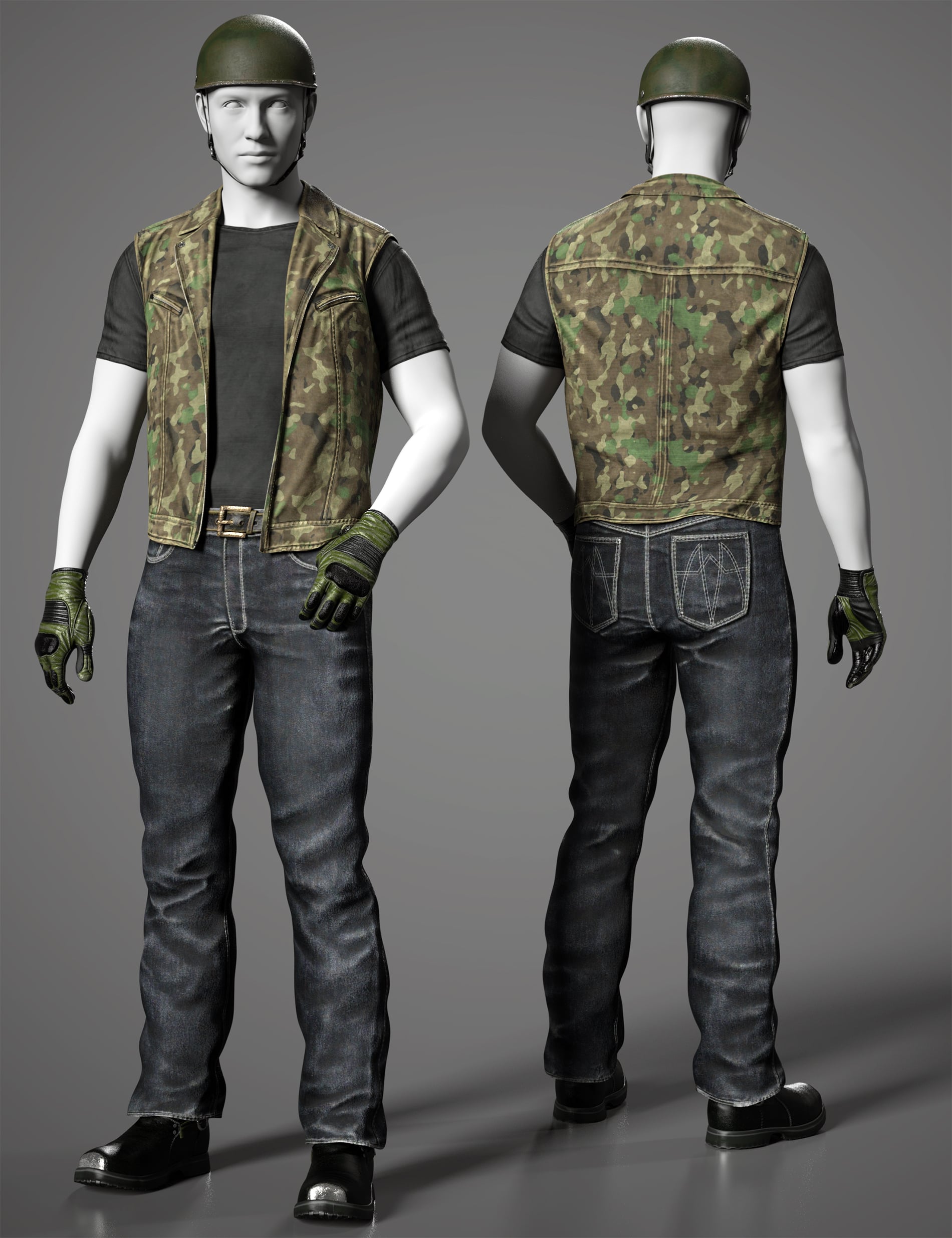 dForce Asphalt Hound Outfit Texture Add-On | Daz 3D