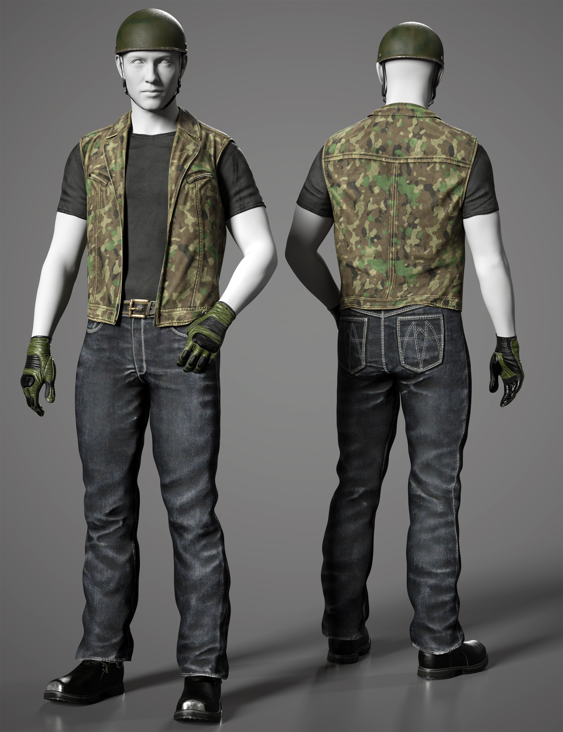 dForce Asphalt Hound Outfit Texture Add-On | Daz 3D