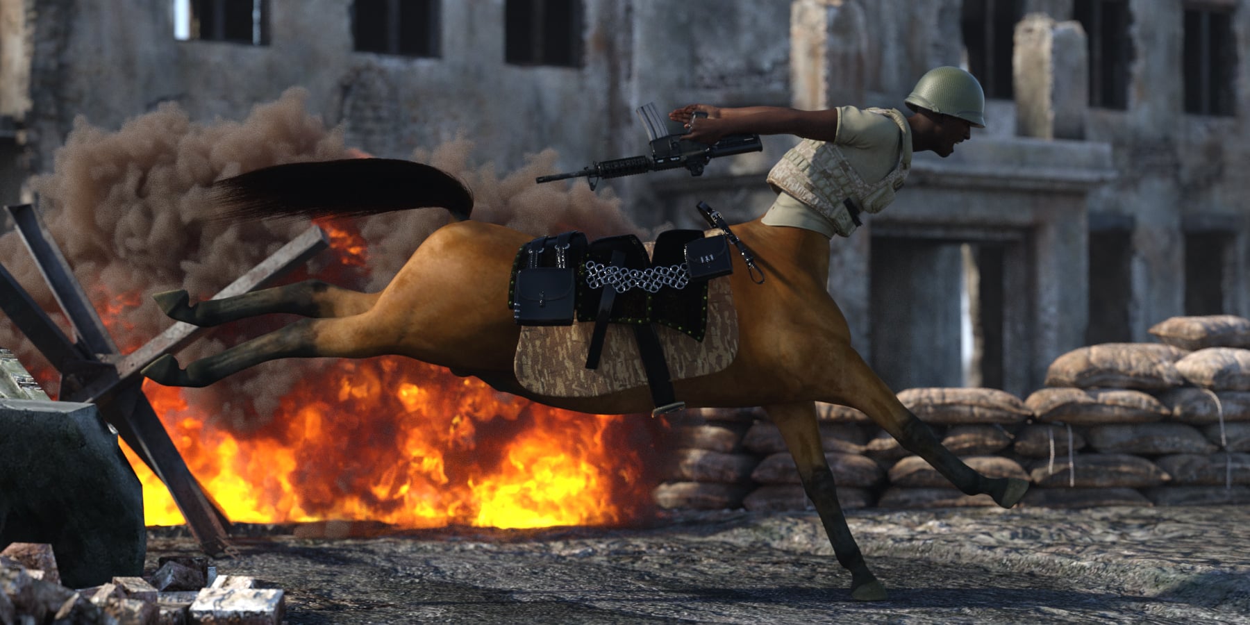 Centaur Soldier Hierarchical Poses for Centaur 9 Thoroughbred | Daz 3D