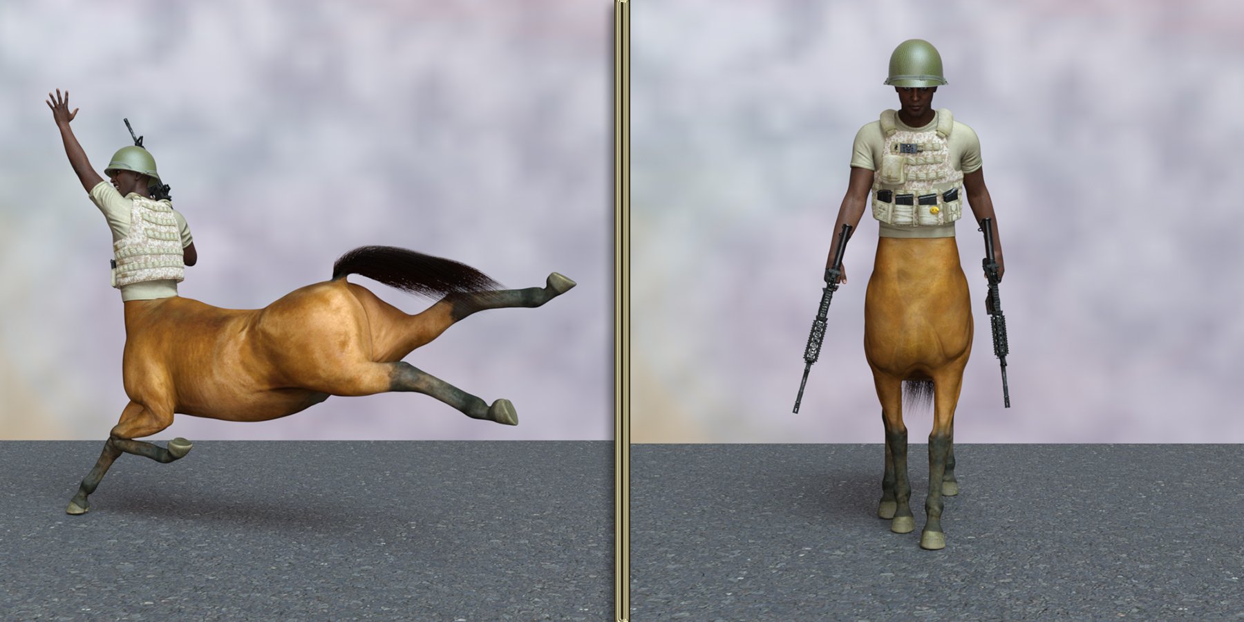 Centaur Soldier Hierarchical Poses for Centaur 9 Thoroughbred | Daz 3D