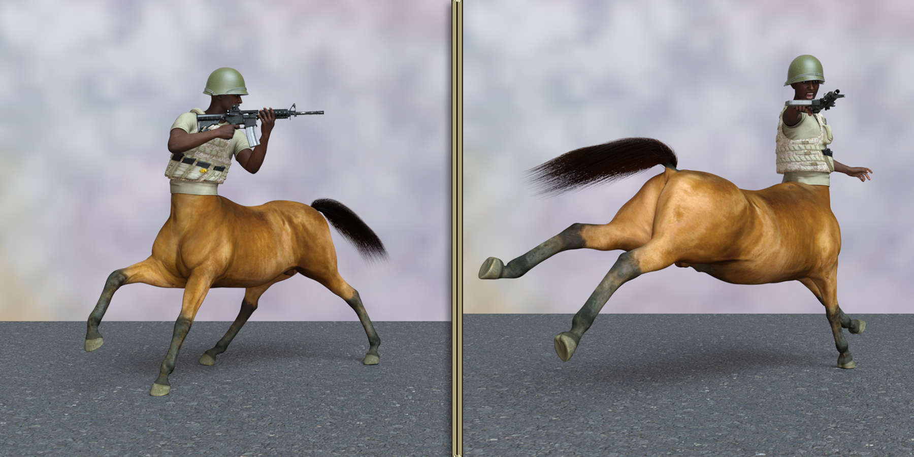 Centaur Soldier Hierarchical Poses for Centaur 9 Thoroughbred | Daz 3D