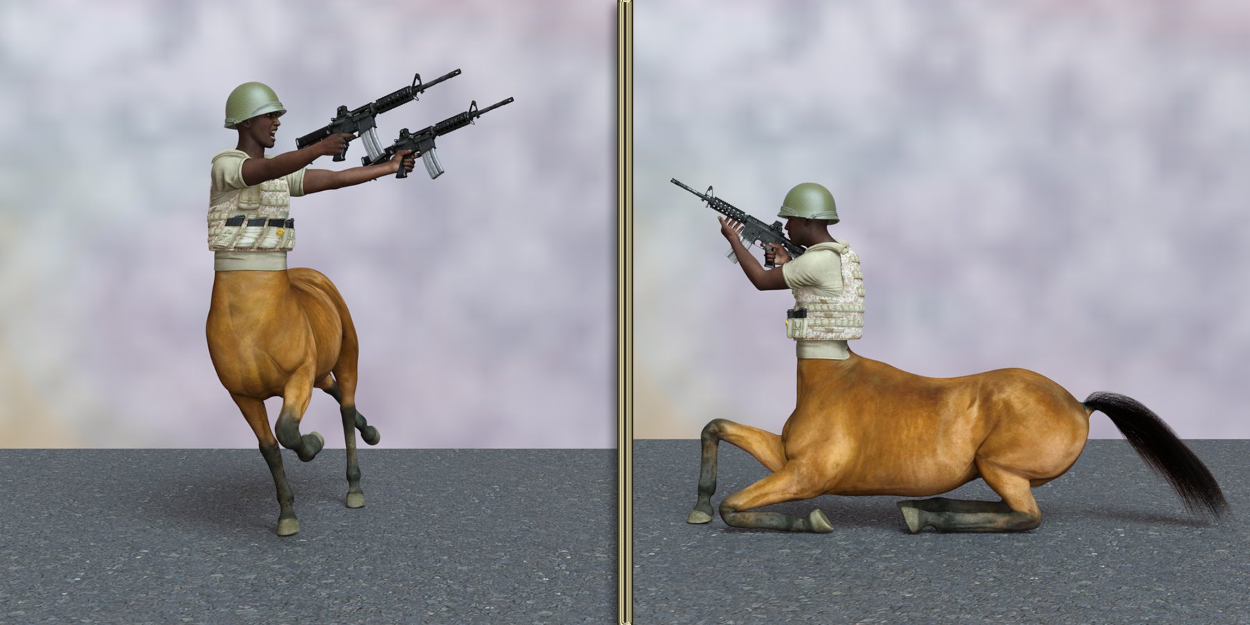Centaur Soldier Hierarchical Poses for Centaur 9 Thoroughbred | Daz 3D