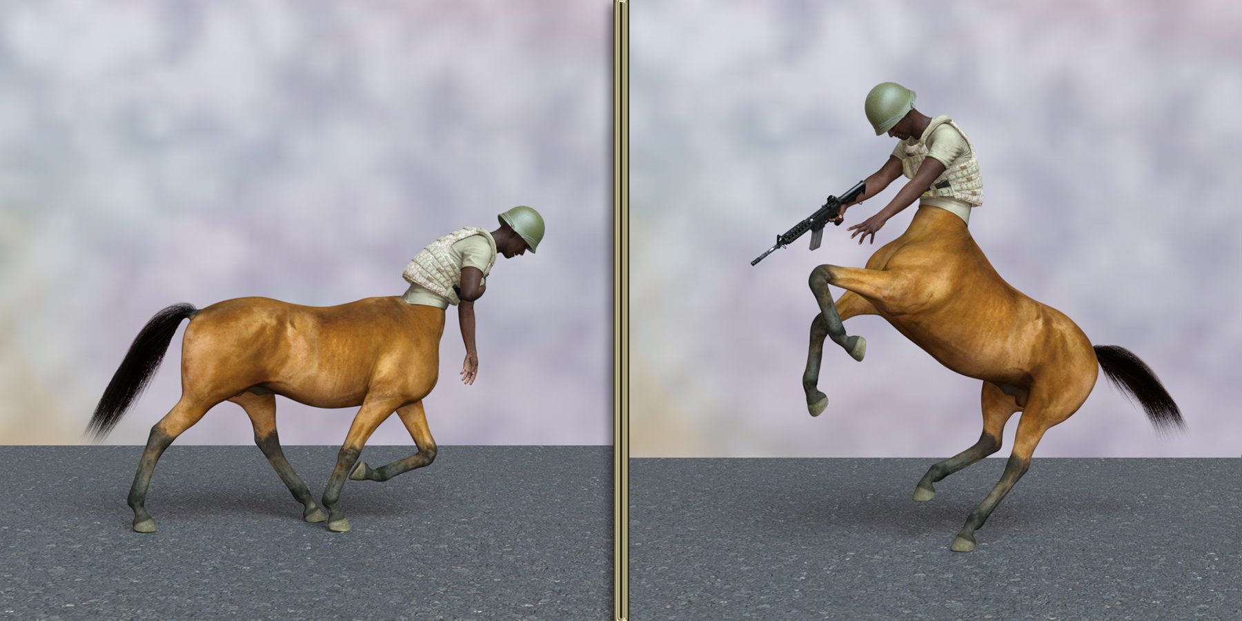 Centaur Soldier Hierarchical Poses for Centaur 9 Thoroughbred | Daz 3D