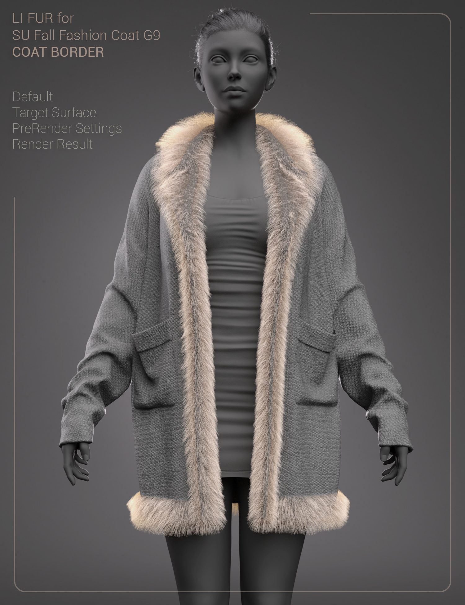 LI FUR for SU Fall Fashion Coat for Genesis 9 | Daz 3D