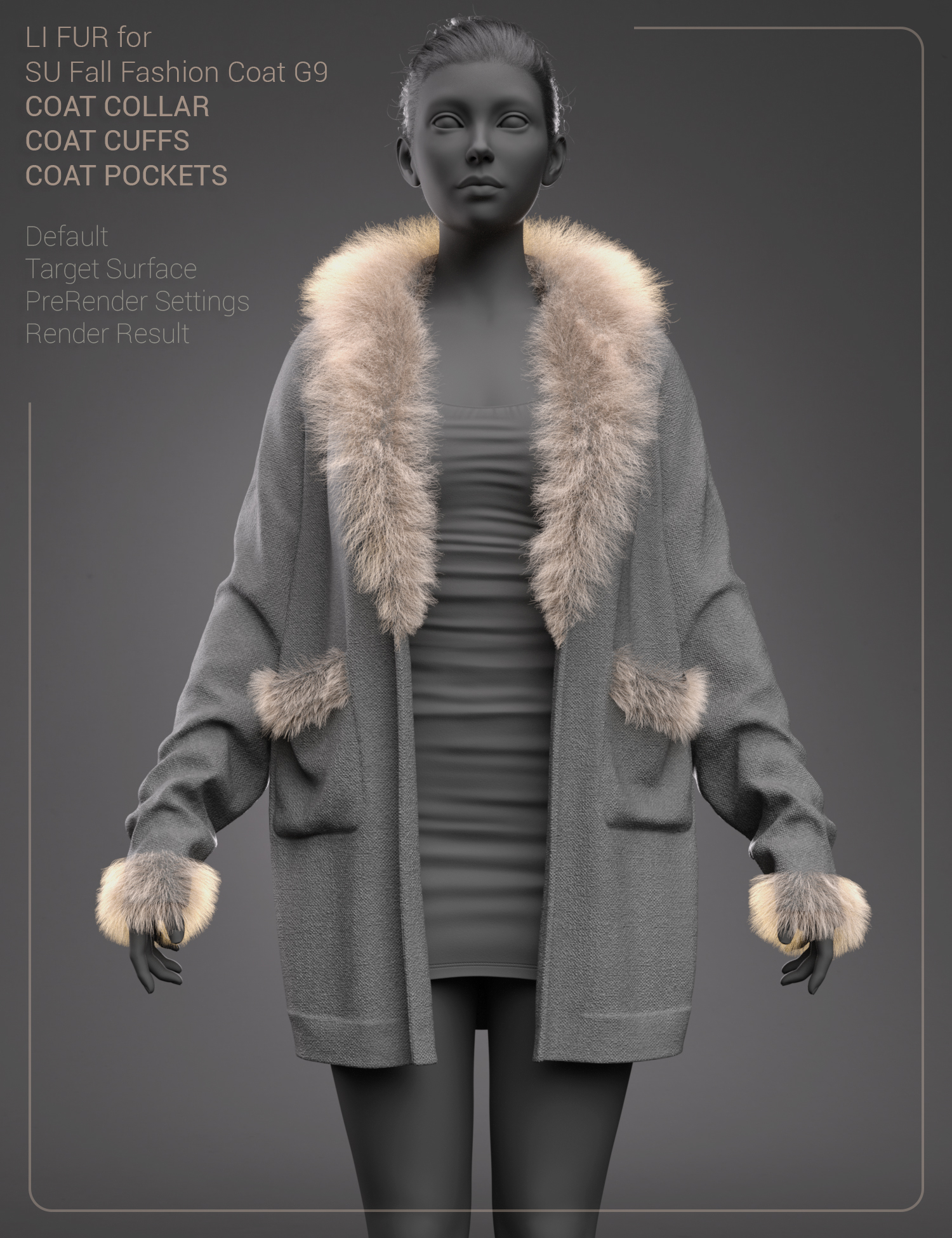 LI FUR for SU Fall Fashion Coat for Genesis 9 | Daz 3D