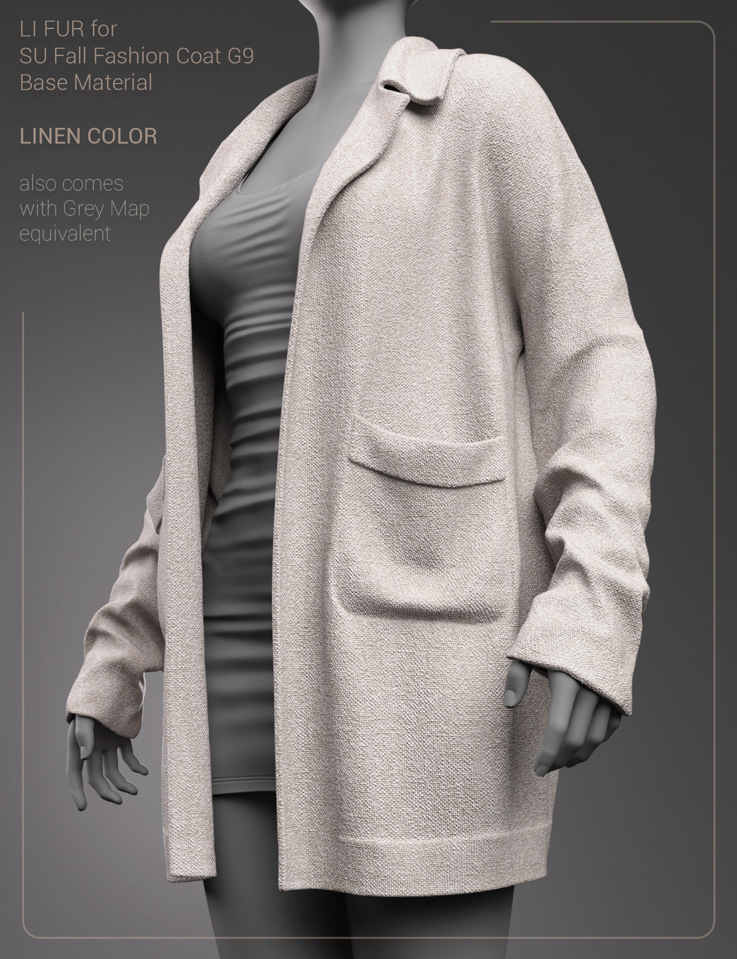 LI FUR for SU Fall Fashion Coat for Genesis 9 | Daz 3D