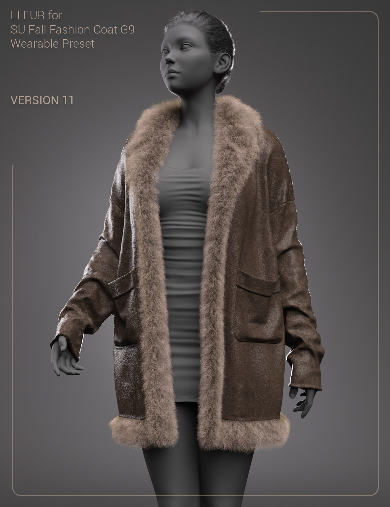 LI FUR for SU Fall Fashion Coat for Genesis 9 | Daz 3D