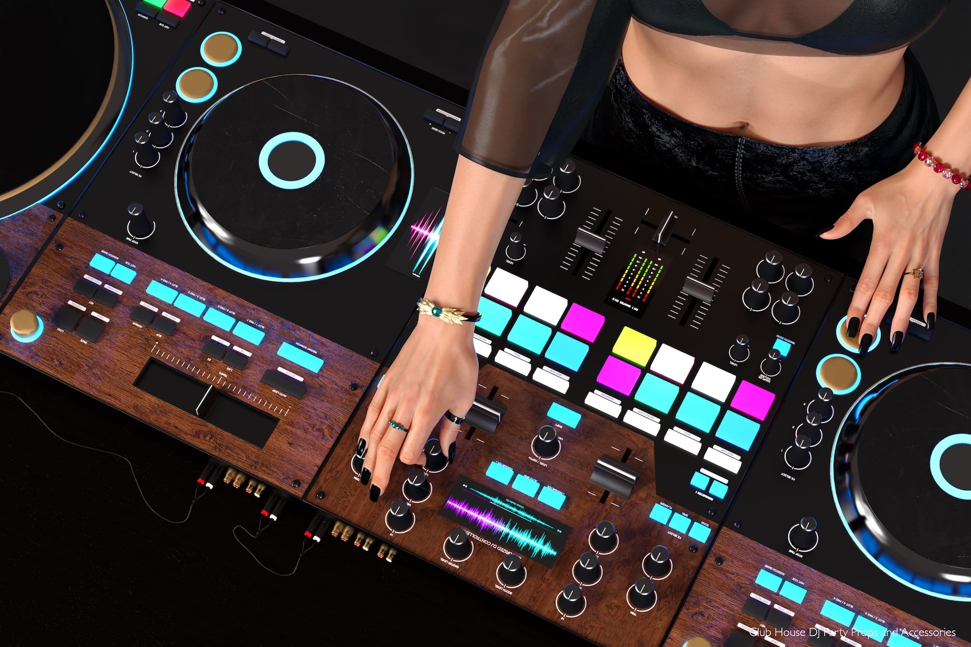 Club House DJ Party Props and Accessories | Daz 3D