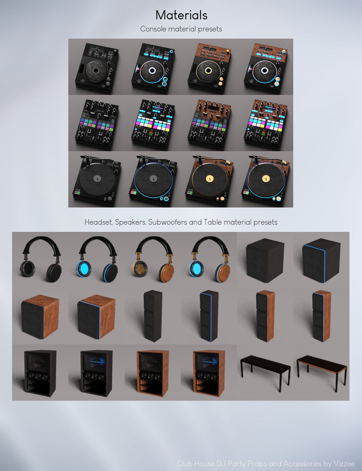 Club House DJ Party Props and Accessories | Daz 3D