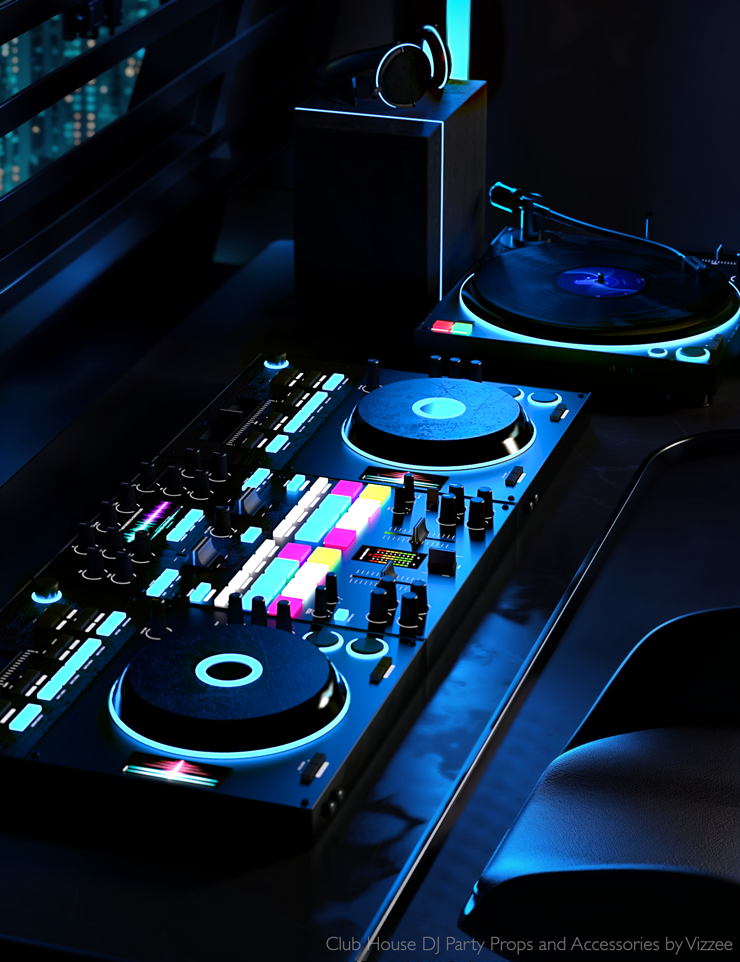 Club House DJ Party Props and Accessories | Daz 3D