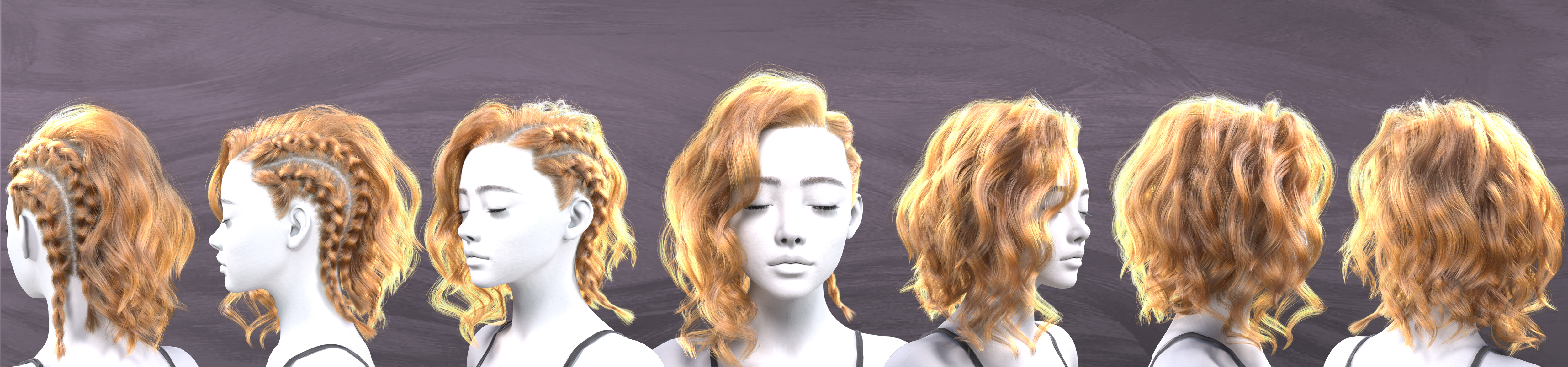 dForce Strand-Based FE Cyberpunk Hair for Genesis 9 | Daz 3D