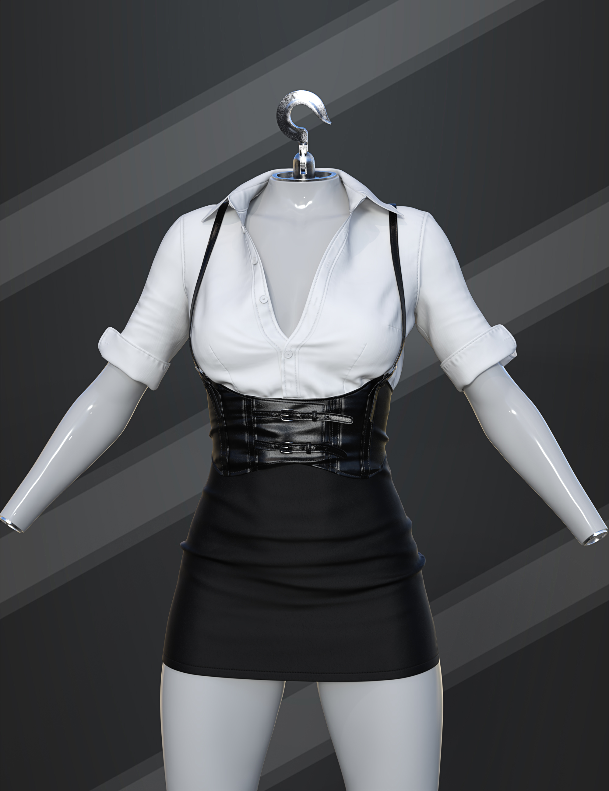dForce SU Hot Secretary Uniform for Genesis 9, 8.1, and 8 Female | Daz 3D