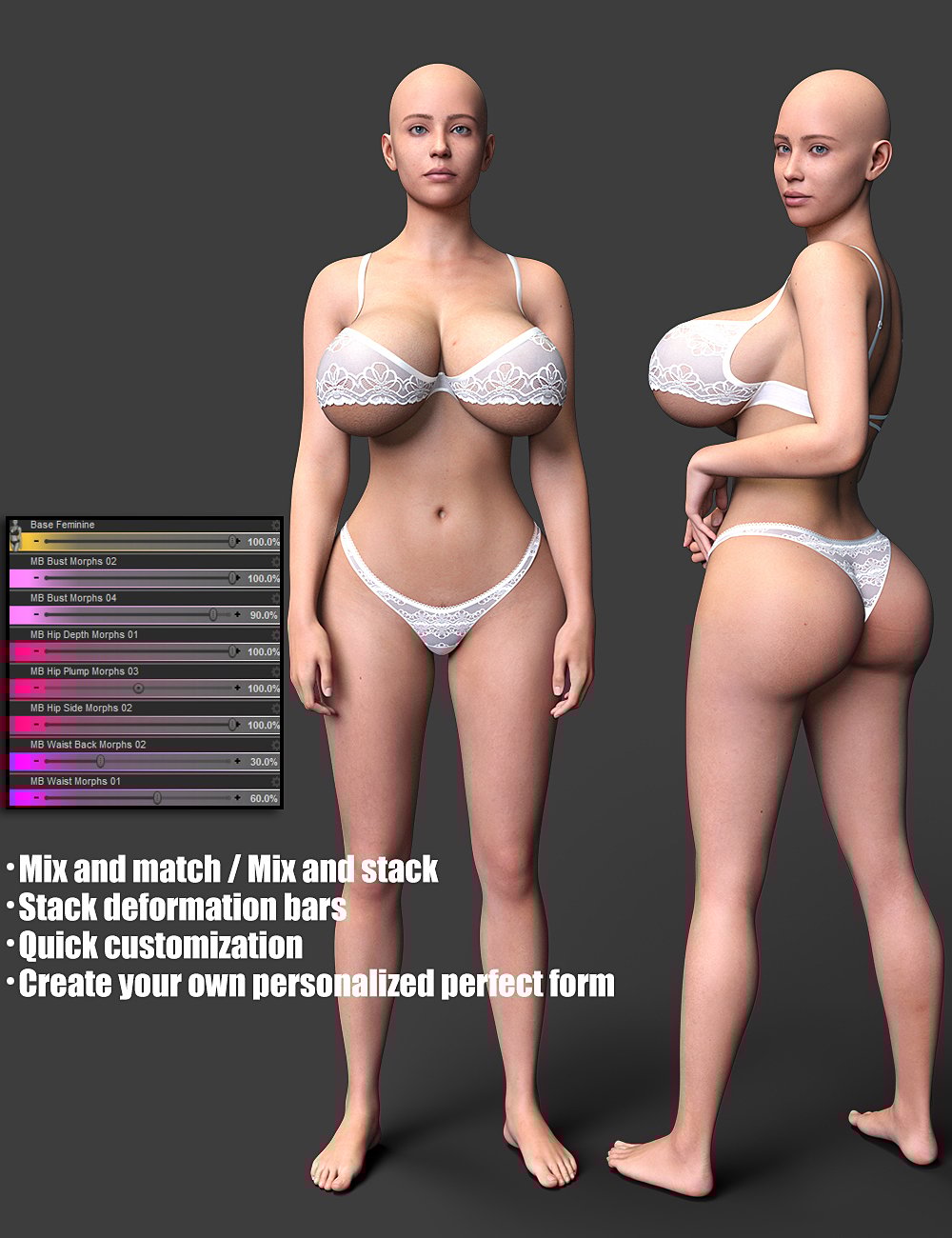 Essential Bust, Waist, and Hip Morphs for Genesis 9 Female | Daz 3D