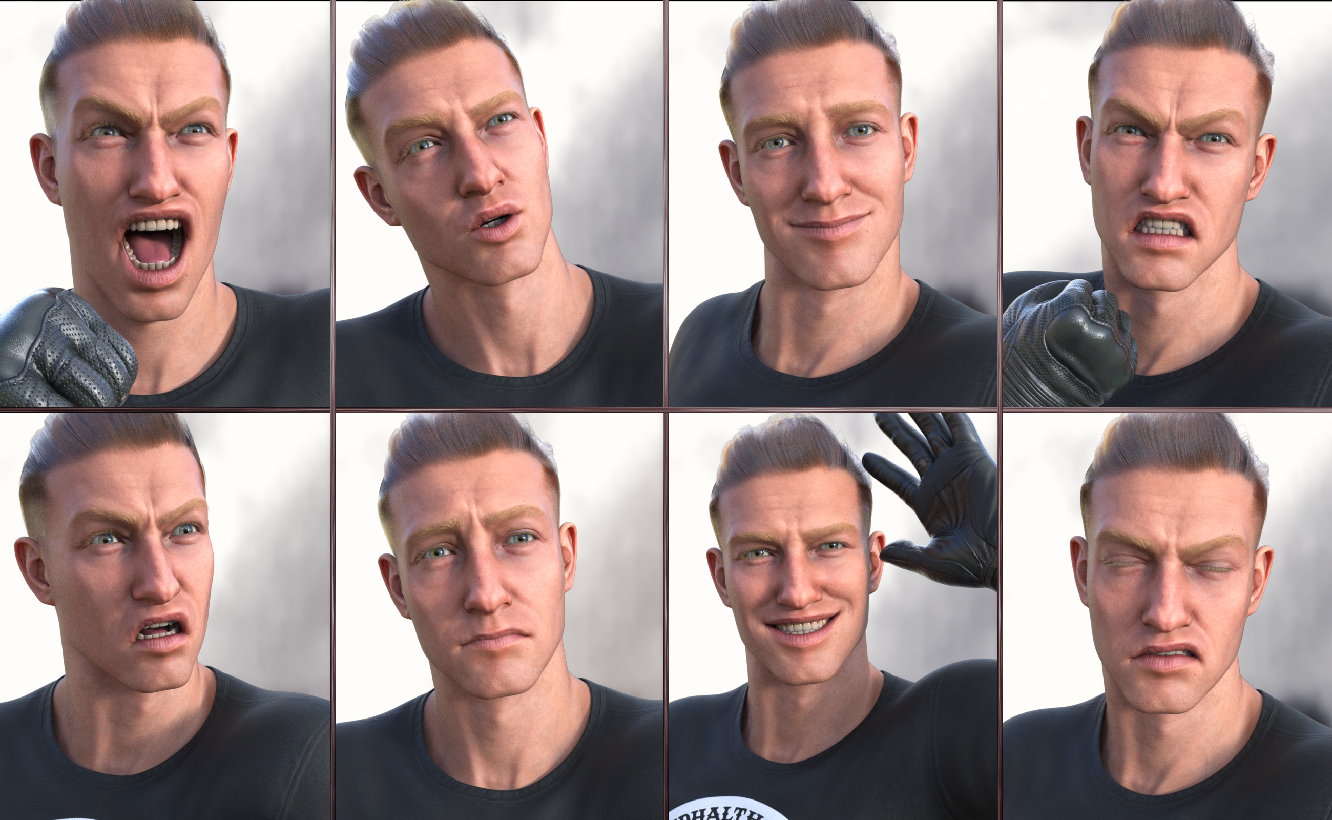 JW Manly Expressions for Julian 9 | Daz 3D
