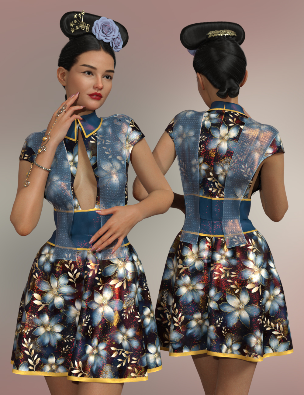 Storyteller Textures for dForce Syvella Outfit for Genesis 9 Feminine | Daz 3D