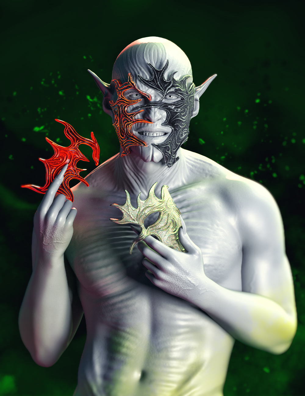 FP Corruption AddOn for NDFP Vega Mask for Genesis 9 | Daz 3D