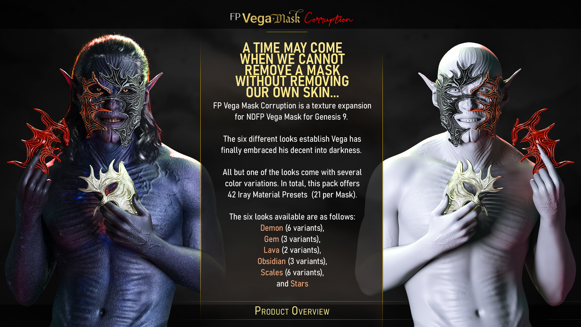 FP Corruption AddOn for NDFP Vega Mask for Genesis 9 | Daz 3D