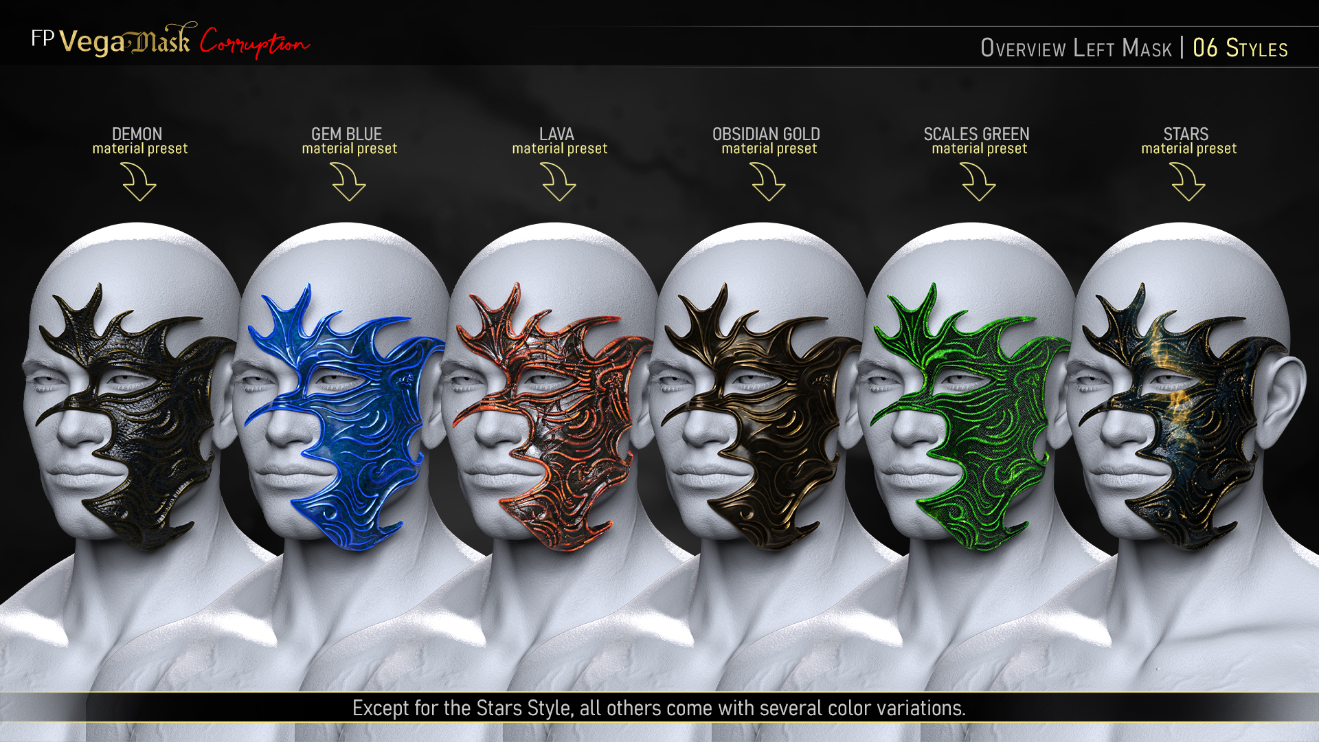 FP Corruption AddOn for NDFP Vega Mask for Genesis 9 | Daz 3D