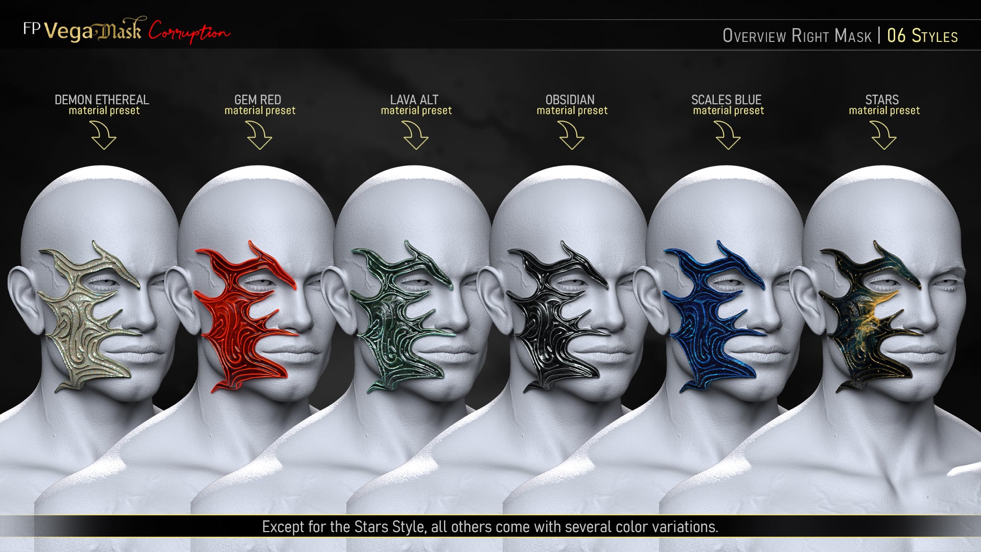 FP Corruption AddOn for NDFP Vega Mask for Genesis 9 | Daz 3D