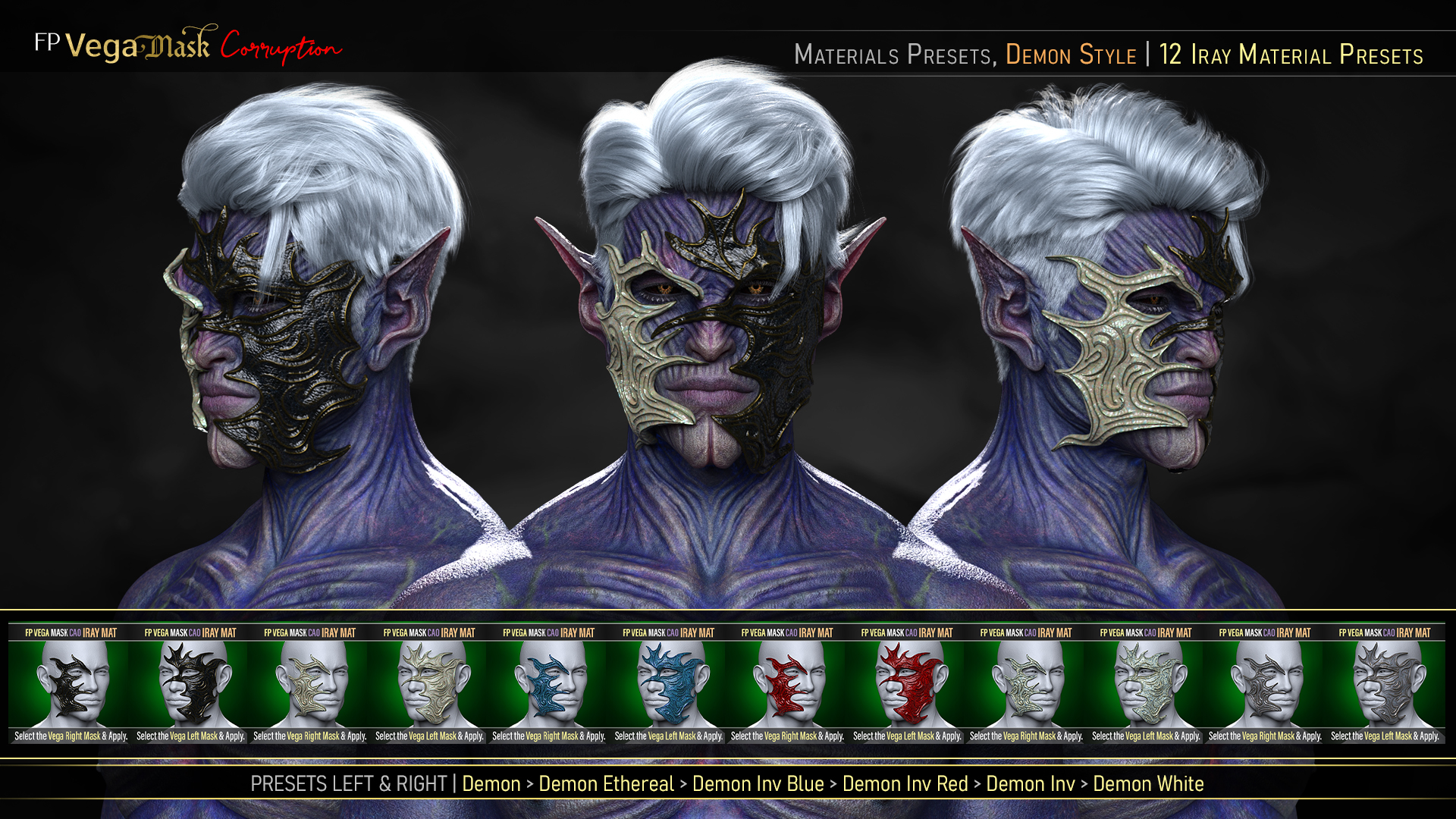 FP Corruption AddOn for NDFP Vega Mask for Genesis 9 | Daz 3D