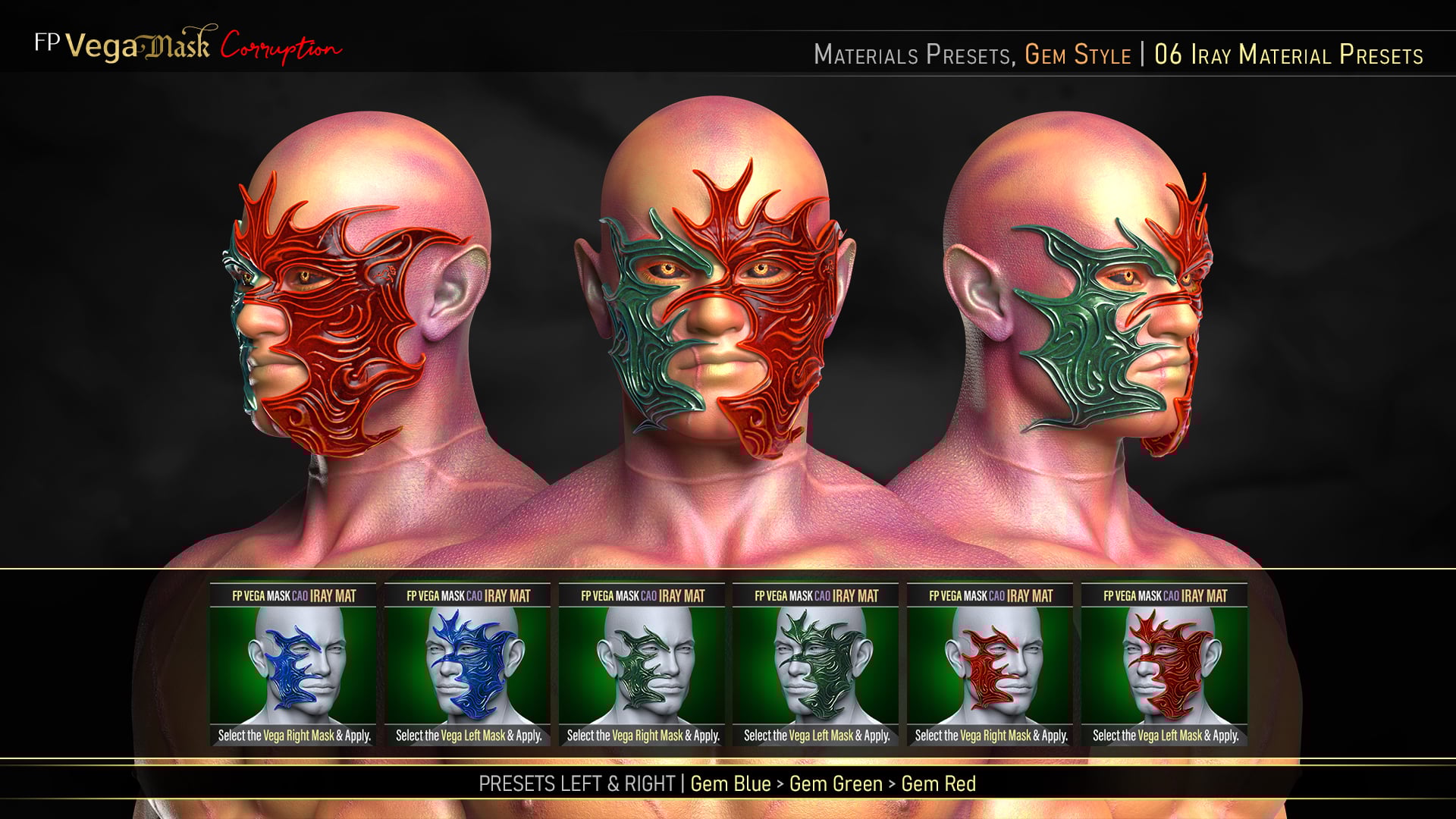 FP Corruption AddOn for NDFP Vega Mask for Genesis 9 | Daz 3D