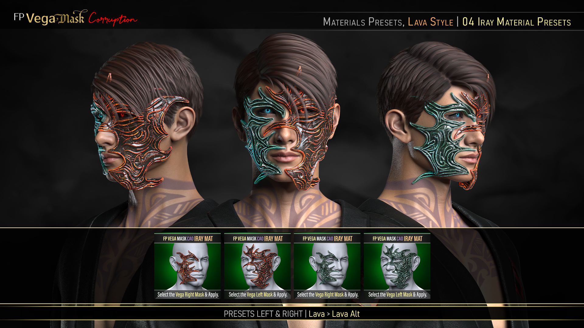 FP Corruption AddOn for NDFP Vega Mask for Genesis 9 | Daz 3D