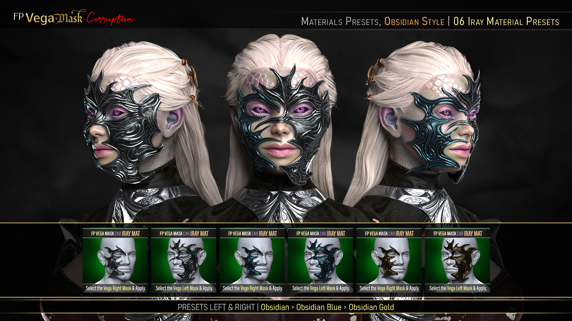 FP Corruption AddOn for NDFP Vega Mask for Genesis 9 | Daz 3D