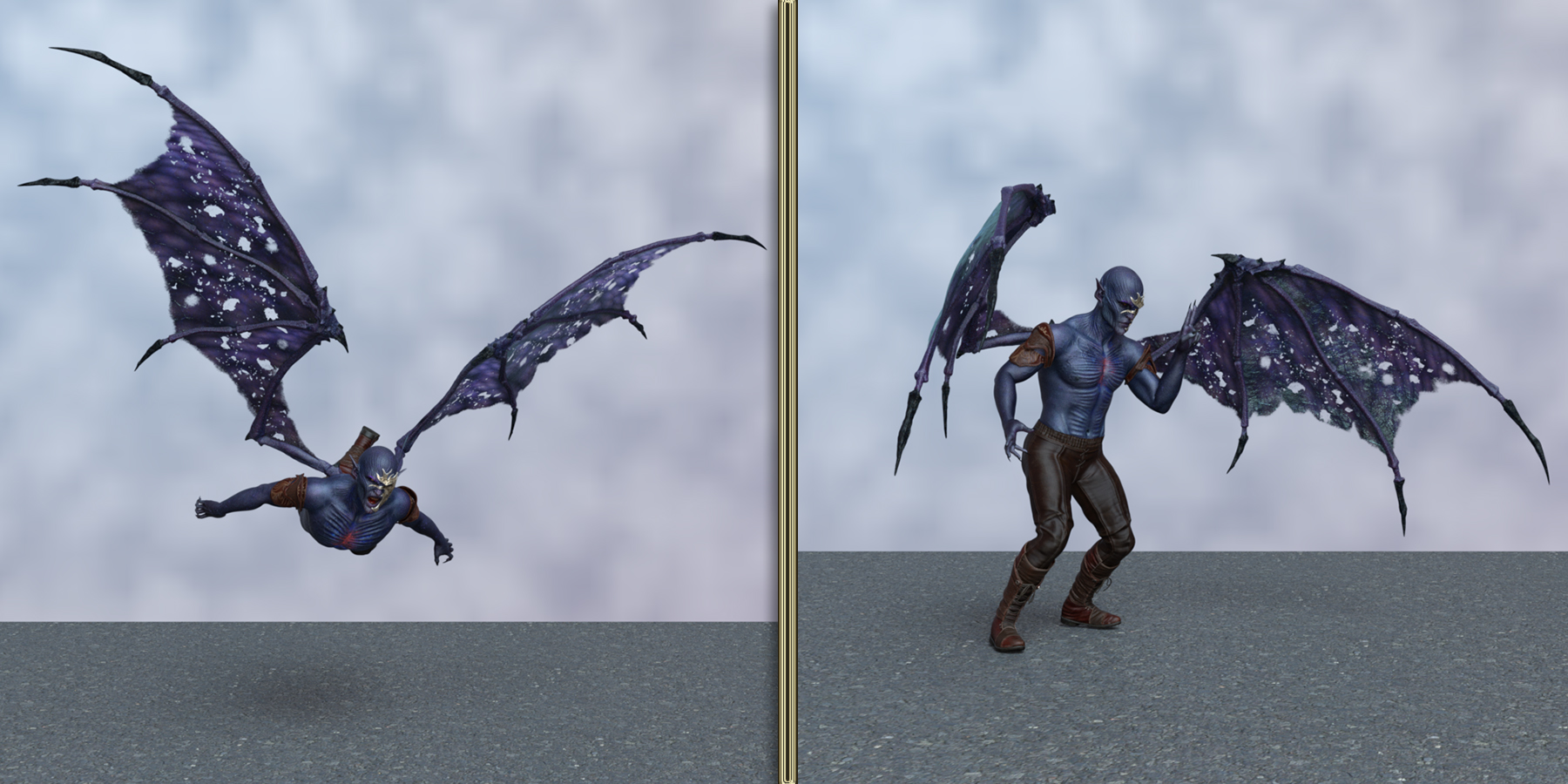 Demonic Hierarchical Poses for Vega Demon and Tara Wings | Daz 3D